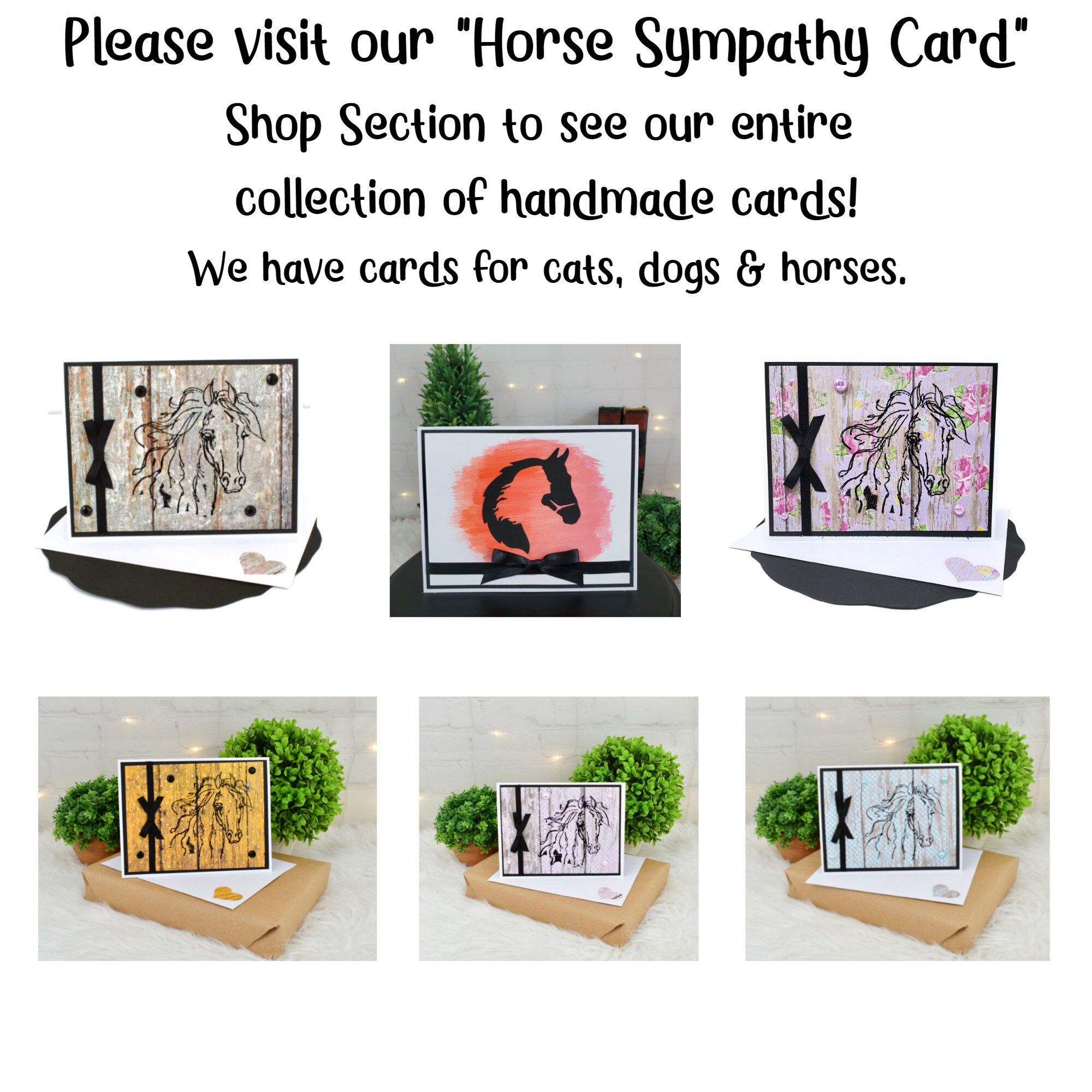 Horse Sympathy Card, Card for Loss of Horse, Handmade, Horse ...