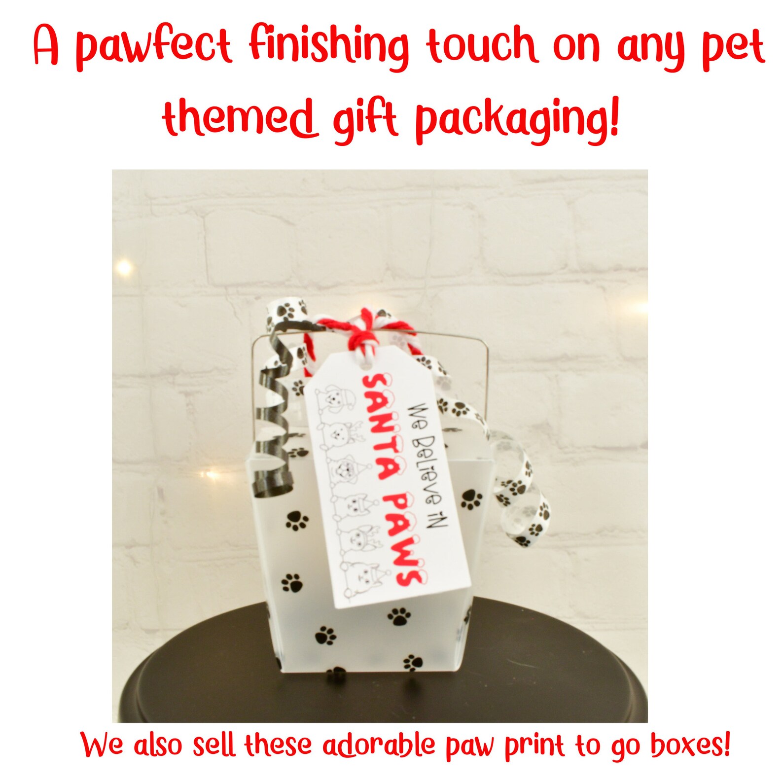Paw Print Christmas Gift Tags, Santa Paws, Pet Themed Gift Tags, Dog ...