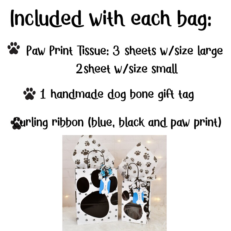 Paw Print Gift Bag for Dog Birthday Party Puppy Birthday | Etsy