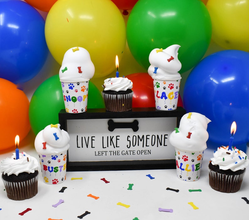 Rainbow Paw Print Party Favors Personalized Dog Party | Etsy