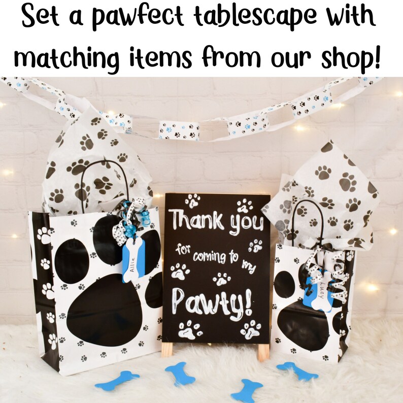 Paw Print Gift Bag for Dog Birthday Party Puppy Birthday | Etsy