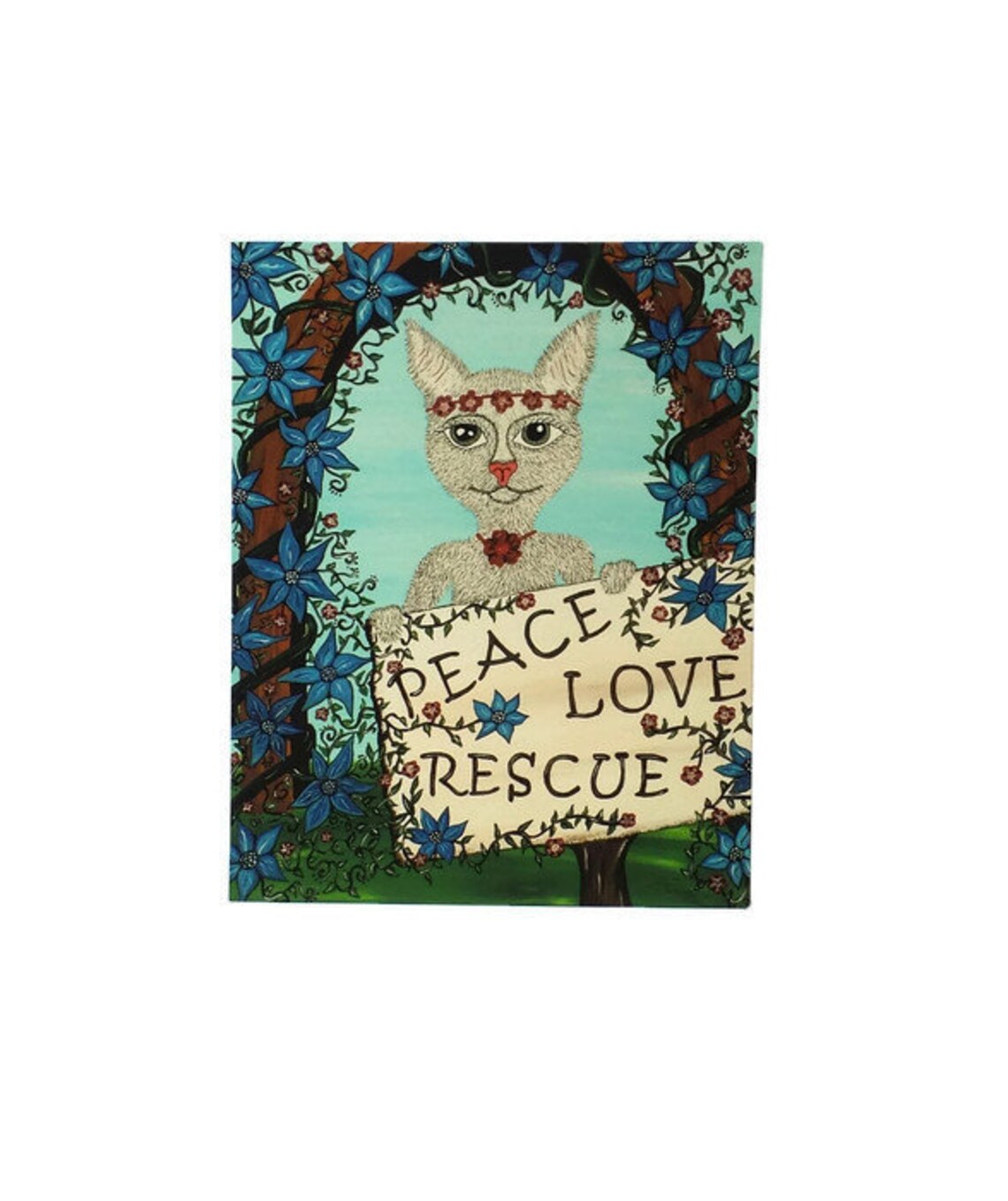 Christmas Gift for Cat Lover Cat Rescue Art Gift for Cat | Etsy