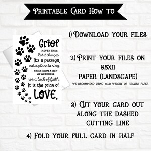 Printable Pet Loss Card, Dog Sympathy Card, Cat Sympathy Card, Pet ...