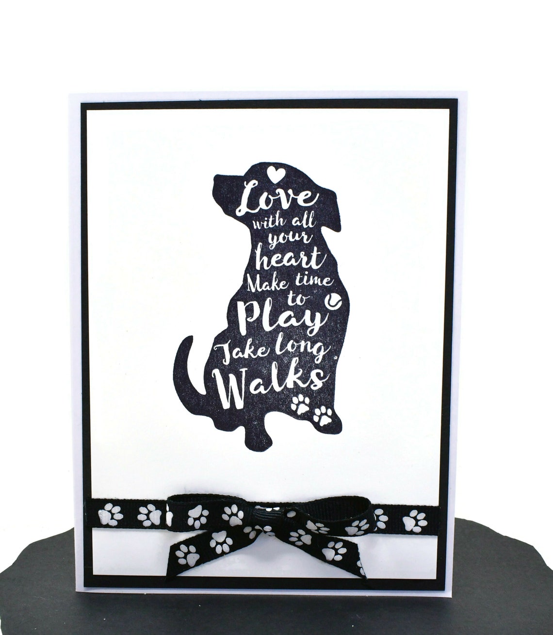 Hand Stamped Dog Sympathy Card With Seed Paper - Etsy