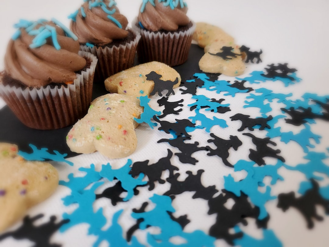 Blue Dog Confetti for Dog Birthday Party, Table Scatter Dog Shape - Etsy