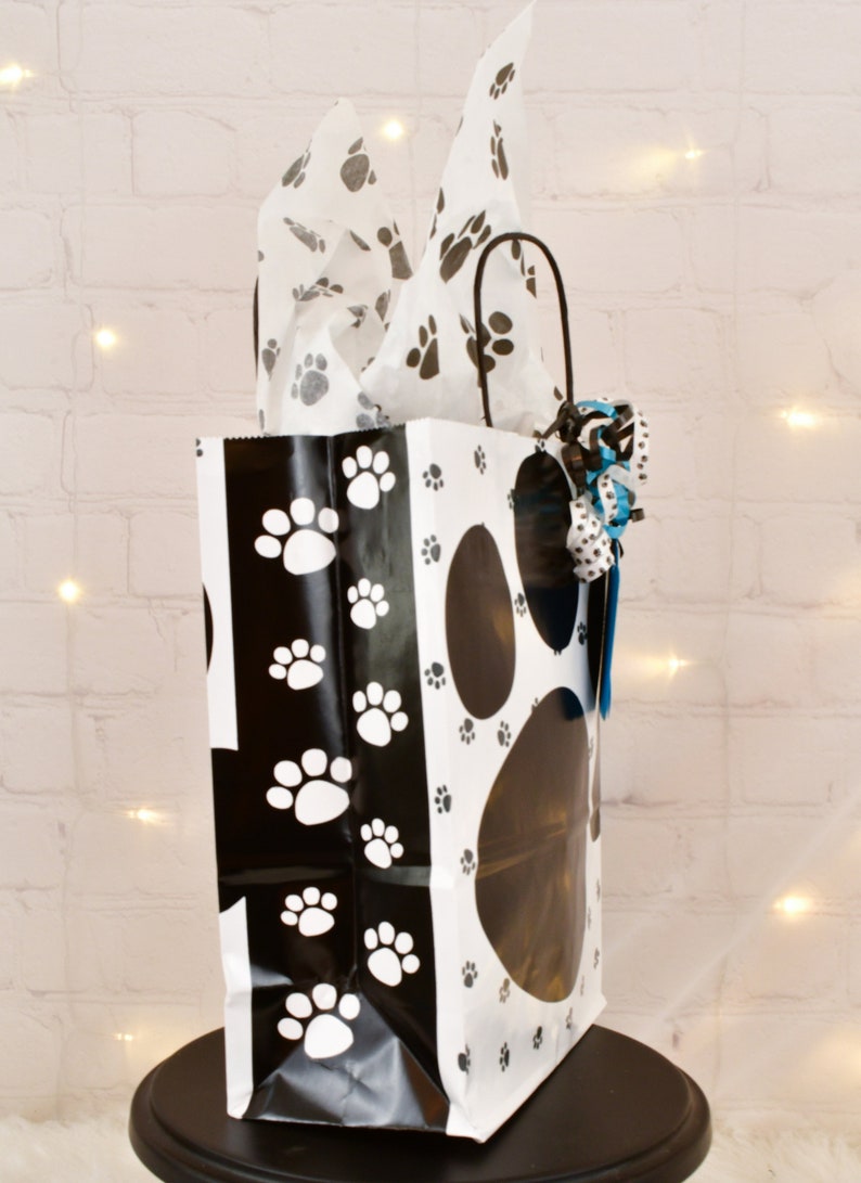 Paw Print Gift Bag for Dog Birthday Party Puppy Birthday | Etsy
