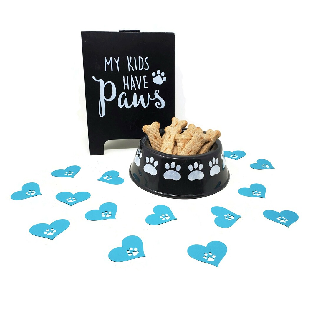 Blue Paw Print Table Confetti for Dog Birthday Party, Puppy Birthday ...