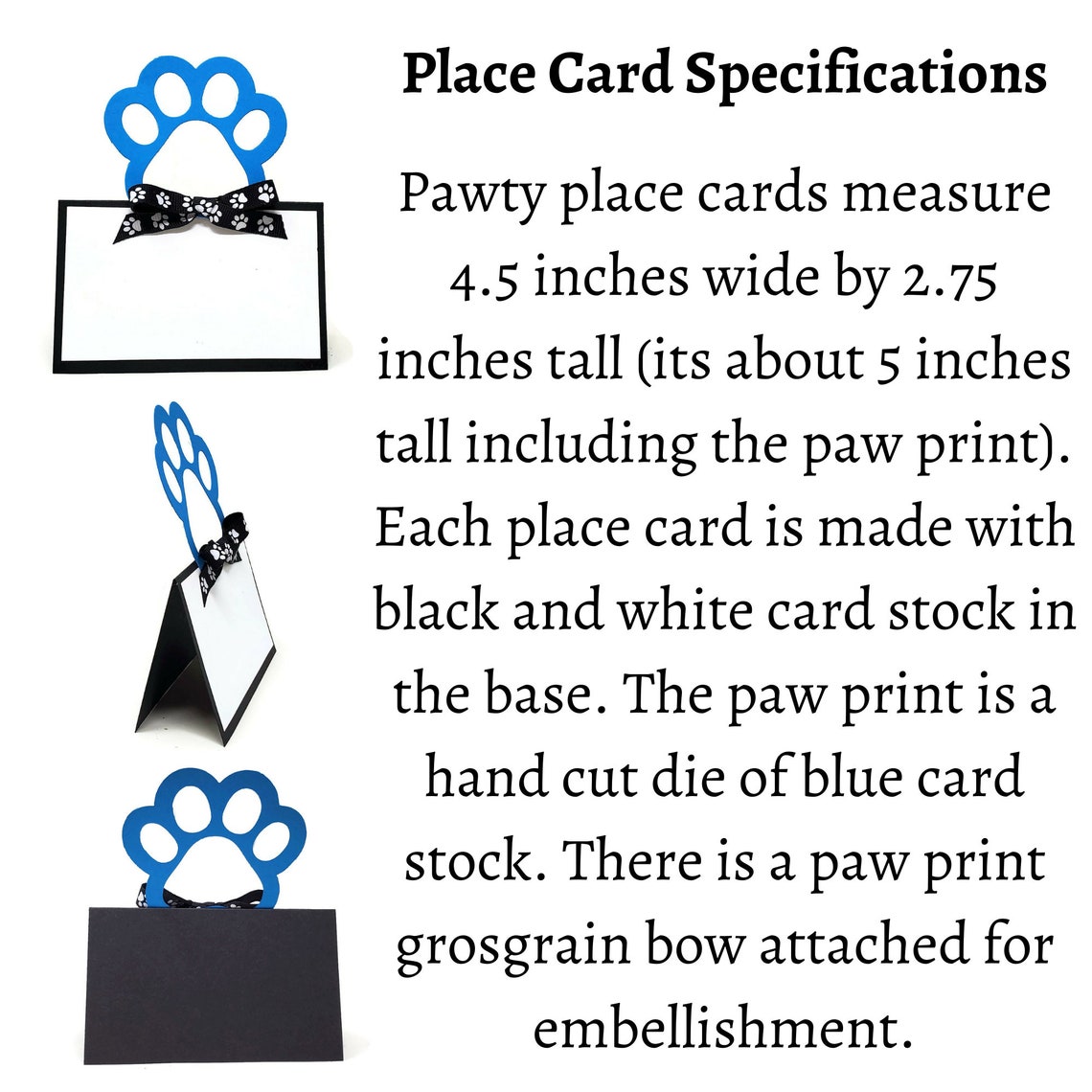 Paw Print Place Card for Dog Birthday Party Food Tent Puppy - Etsy