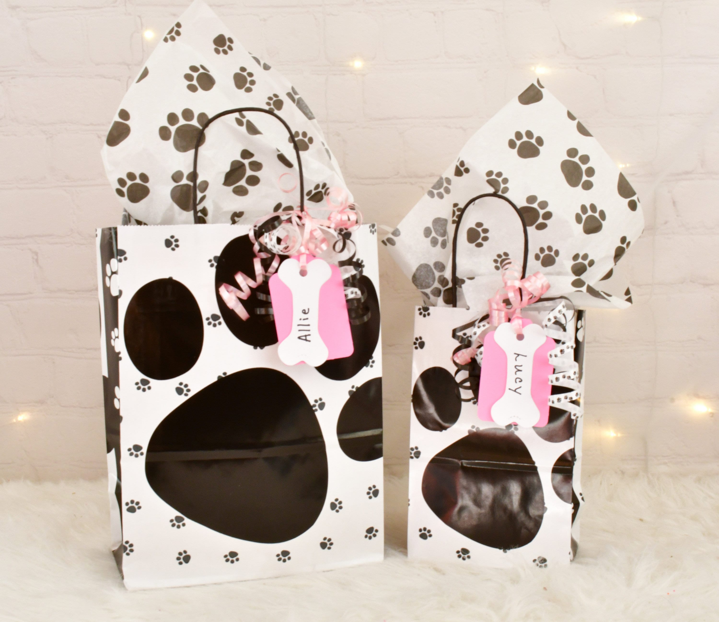 Paw Print Gift Bag for Dog Birthday Party Puppy Party Gift | Etsy