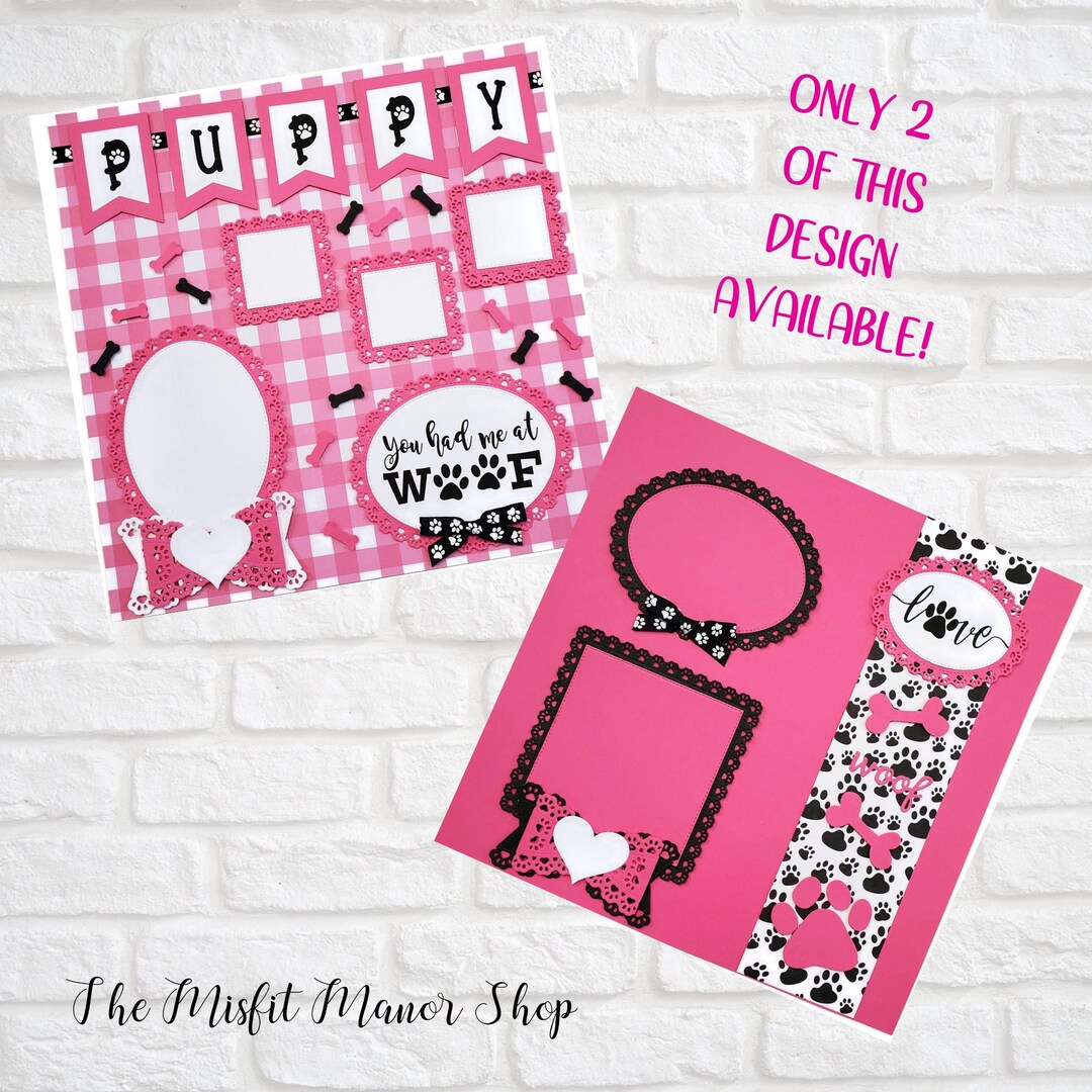 New Puppy Premade Scrapbook Page, 12x12, 2 Pages, Scrapbook Layout ...
