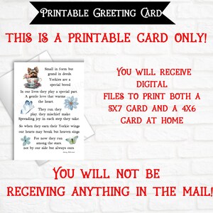 Yorkie Sympathy Card, Pet Loss Condolence (digital Download) - Etsy