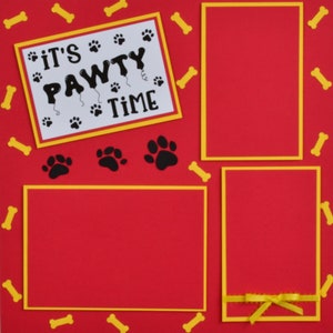 Dog Birthday Party Premade Scrapbook Page, 12x12, Scrapbook Layout, Dog ...