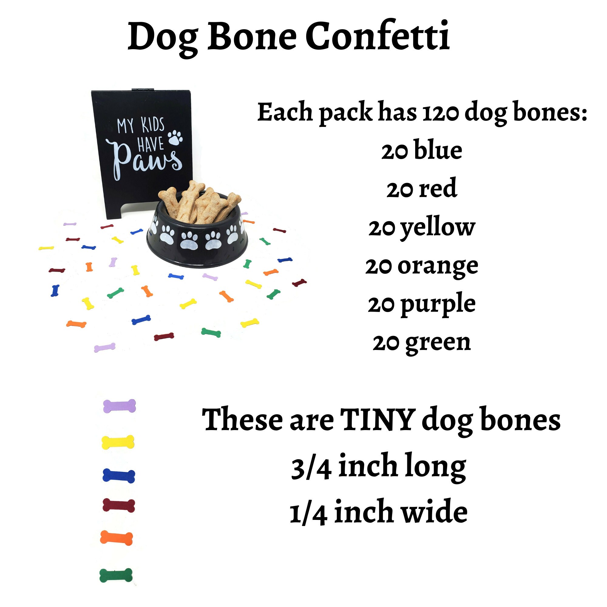 Rainbow Dog Bone Confetti for Dog Birthday Party Puppy | Etsy