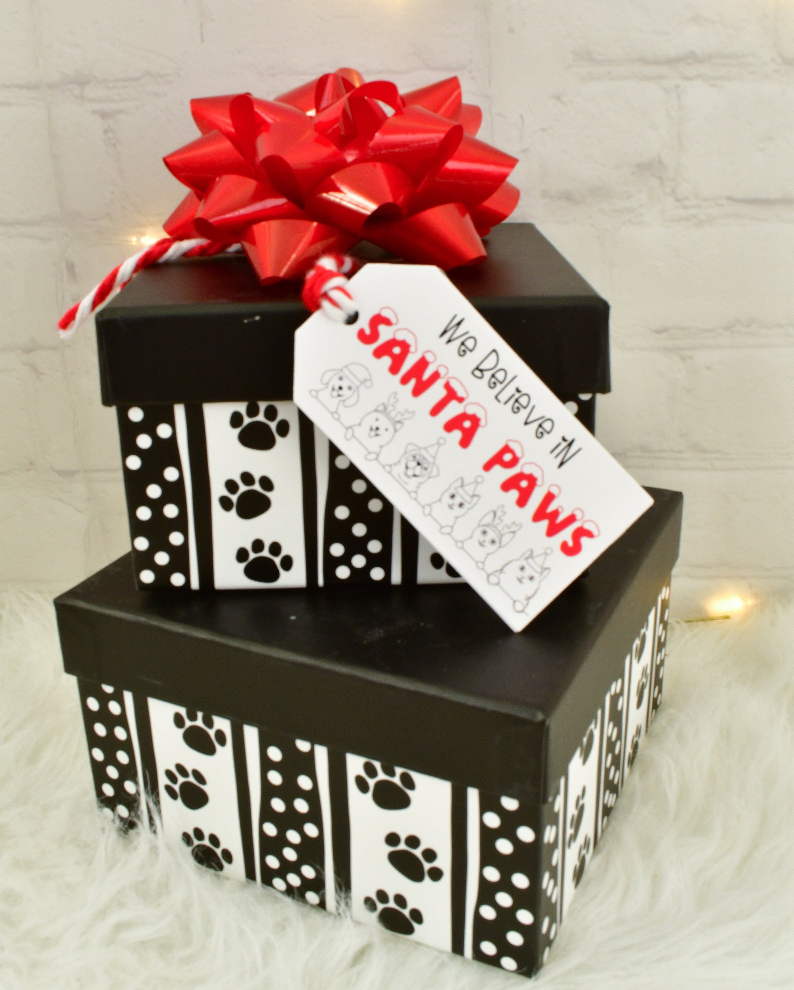 Paw Print Christmas Gift Tags, Santa Paws, Pet Themed Gift Tags, Dog ...