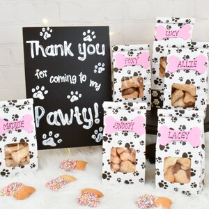 Paw Print Favor Bag for Dog Birthday Party, Set of 6, Puppy Party, Dog ...