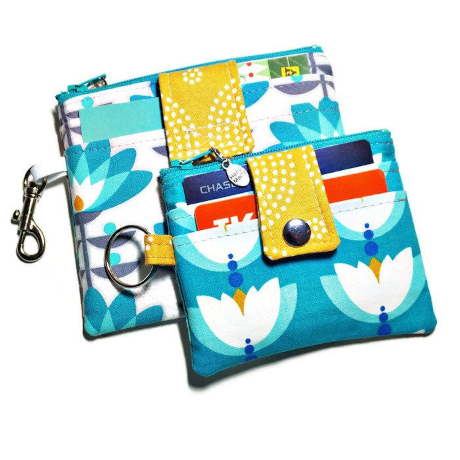 Keychain Wallet Pattern, PDF Sewing Pattern, Mini Zip and Oh Snap ...