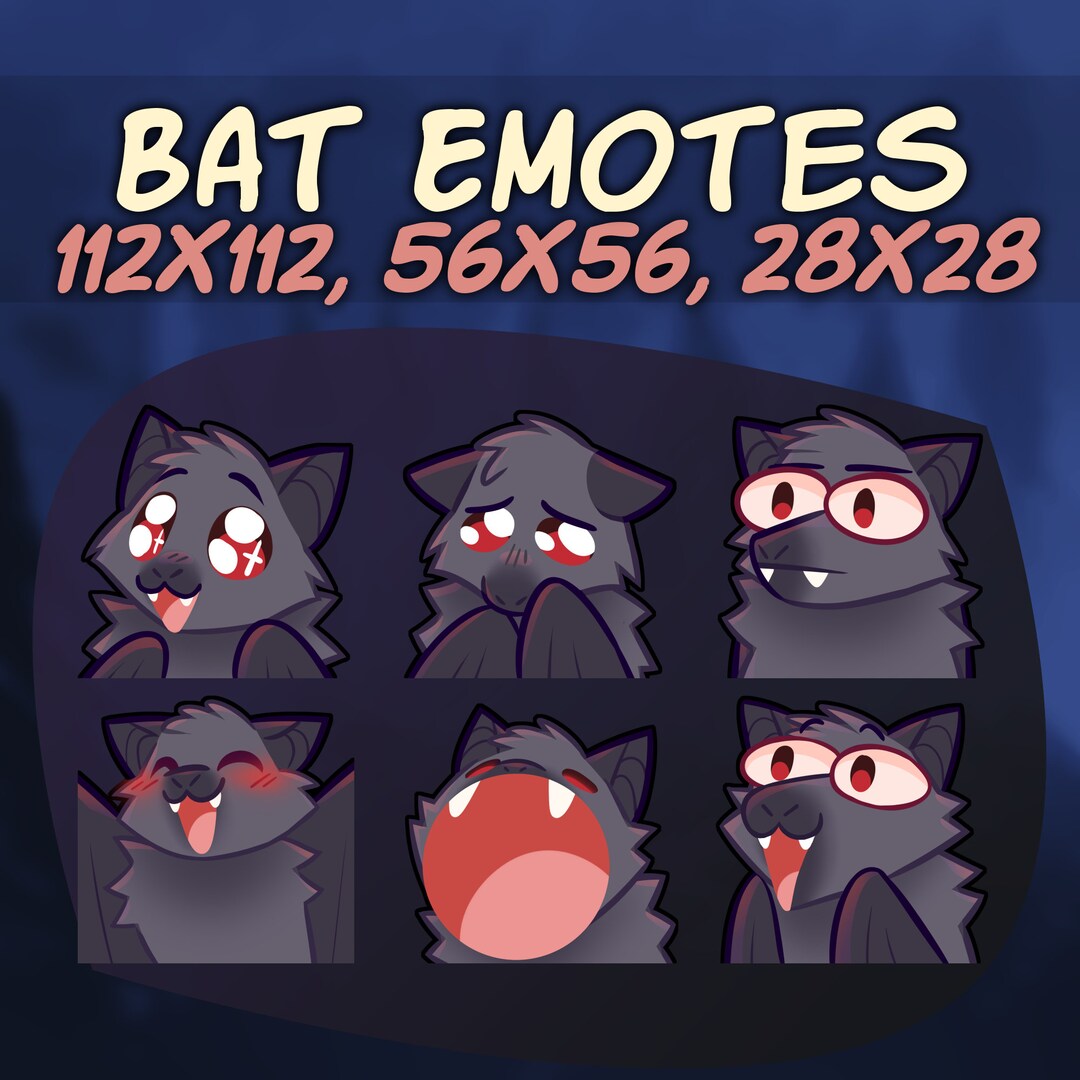 Bat Twitch Emotes - Set of 6 - Etsy