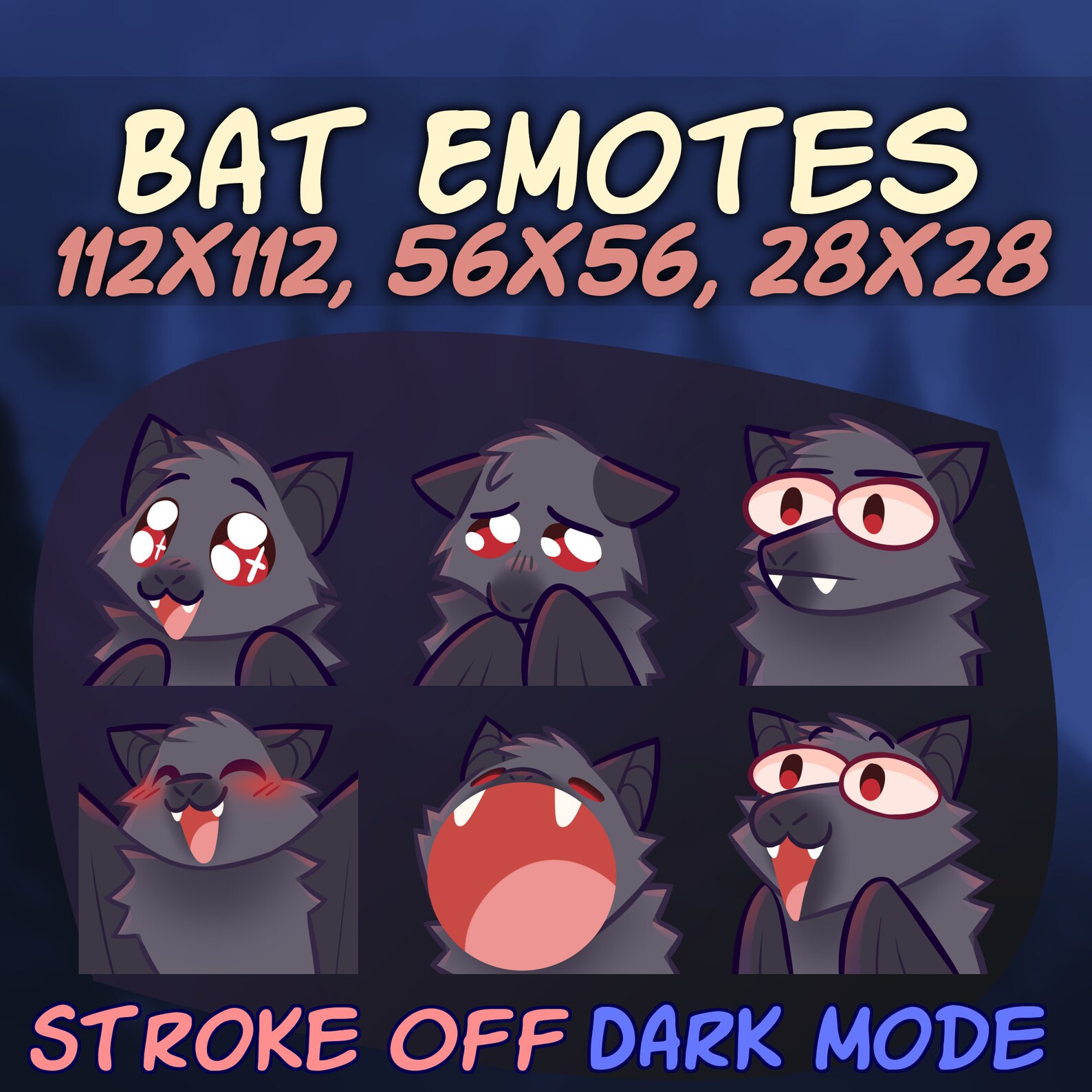 Bat Twitch Emotes - Set of 6 - Etsy
