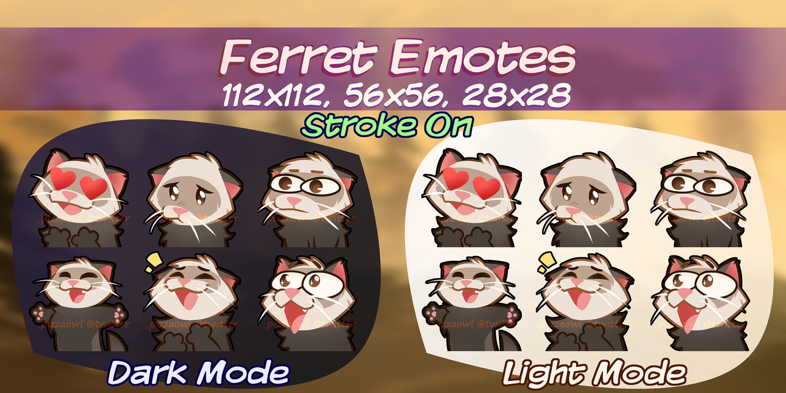 Ferret Twitch Emote - Set of 6 - Etsy