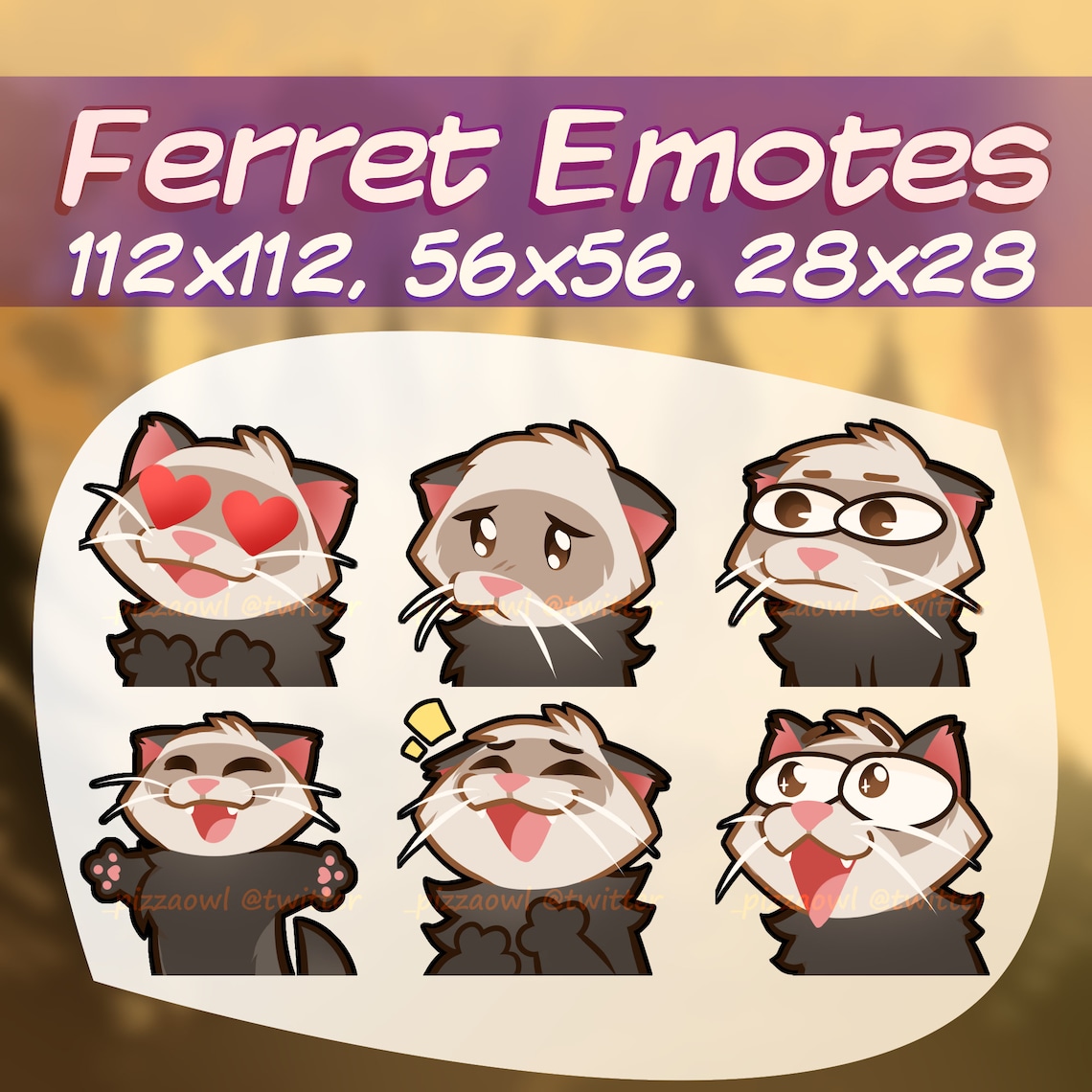 Ferret Twitch Emote - Set of 6 - Etsy