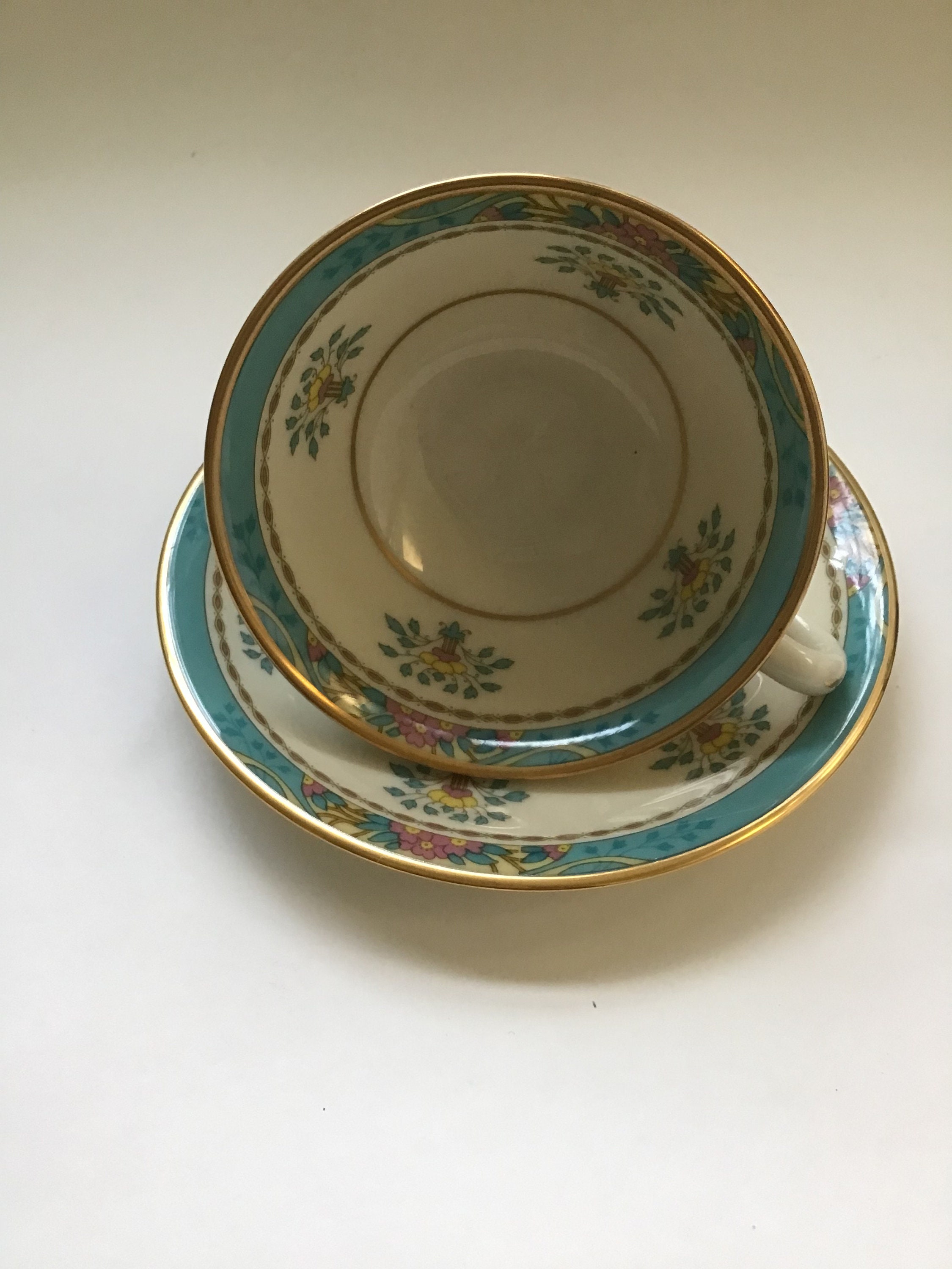 Elegant Lenox Teacup and Saucer Floral Pattern Made in USA - Etsy