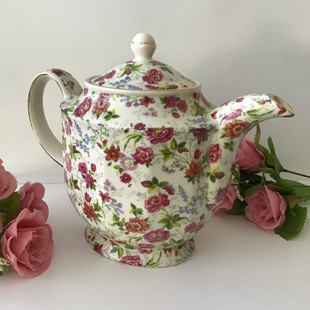 Elegant James Adler CHINTZ Teapot Made in England - Etsy