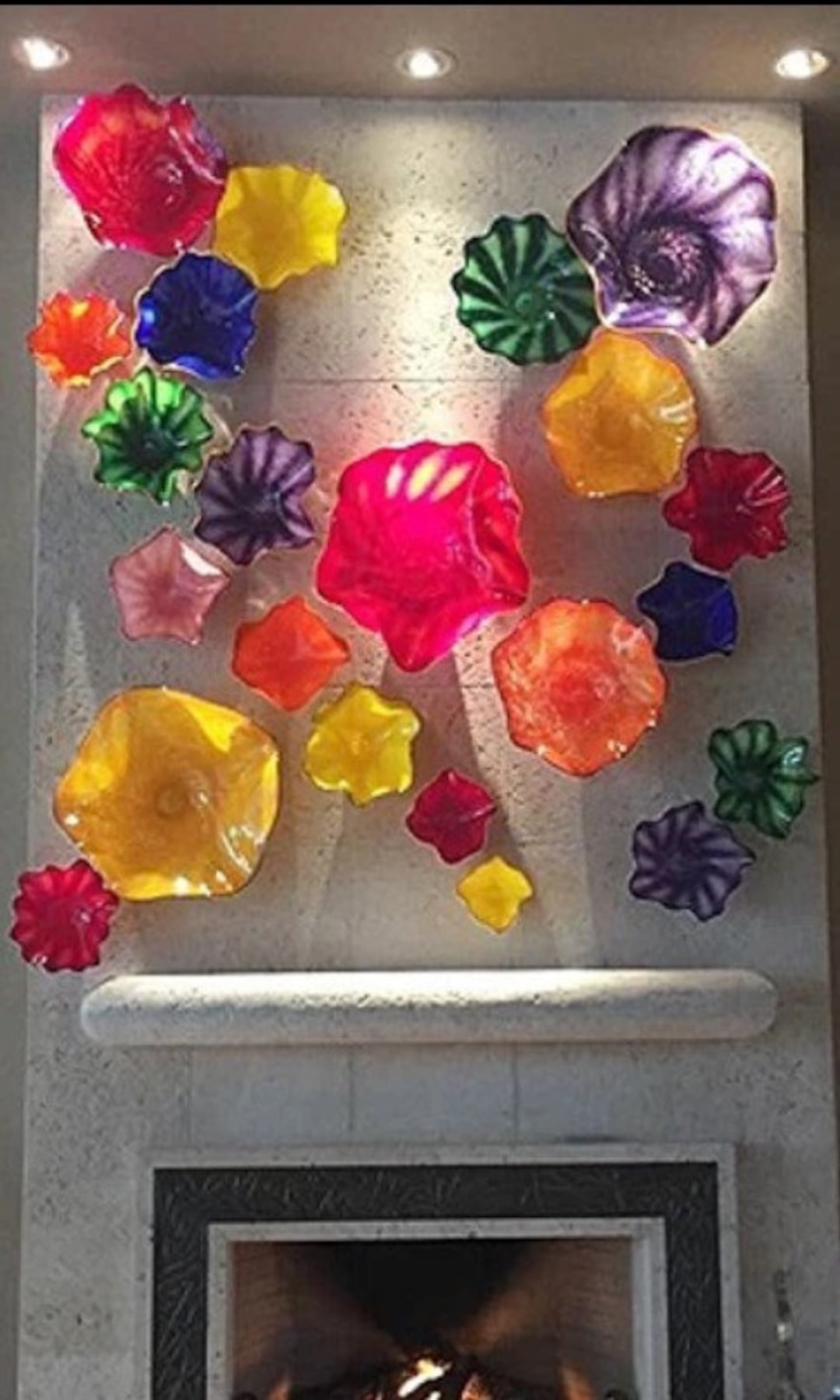 Hand-blown Glass Wall Flower – Sculptural Glass Wall Art - Fleurs - Etsy