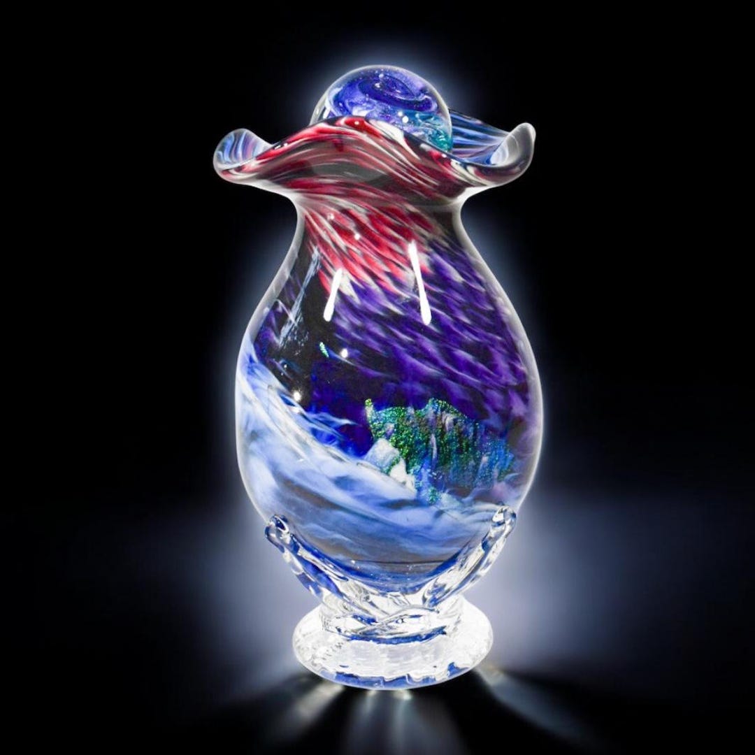 Handmade Glass Cremation Urn for Ashes – Artisan Memorial Urn - Etsy