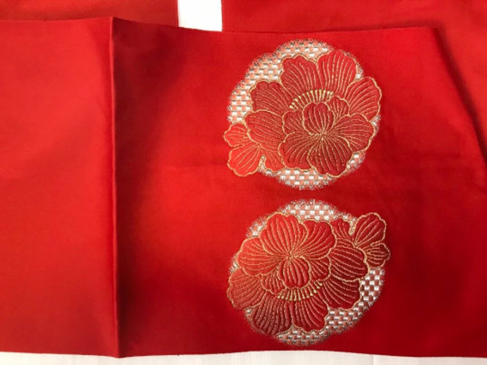 Tomato Red Obi Belt Floral Womans Kimono Robe Wedding Sash - Etsy