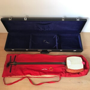 Nagauta Shamisen Vintage Japanese 3 String Musical Instrument With Hard ...