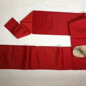 Tomato Red Obi Belt Floral Womans Kimono Robe Wedding Sash - Etsy