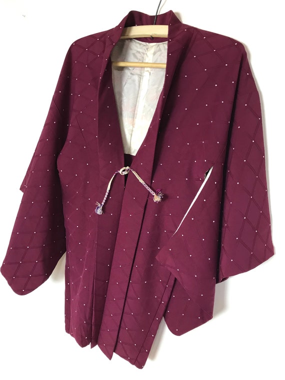 Deep Purple Haori Kimono Jacket Women's Vintage Polka… - Gem