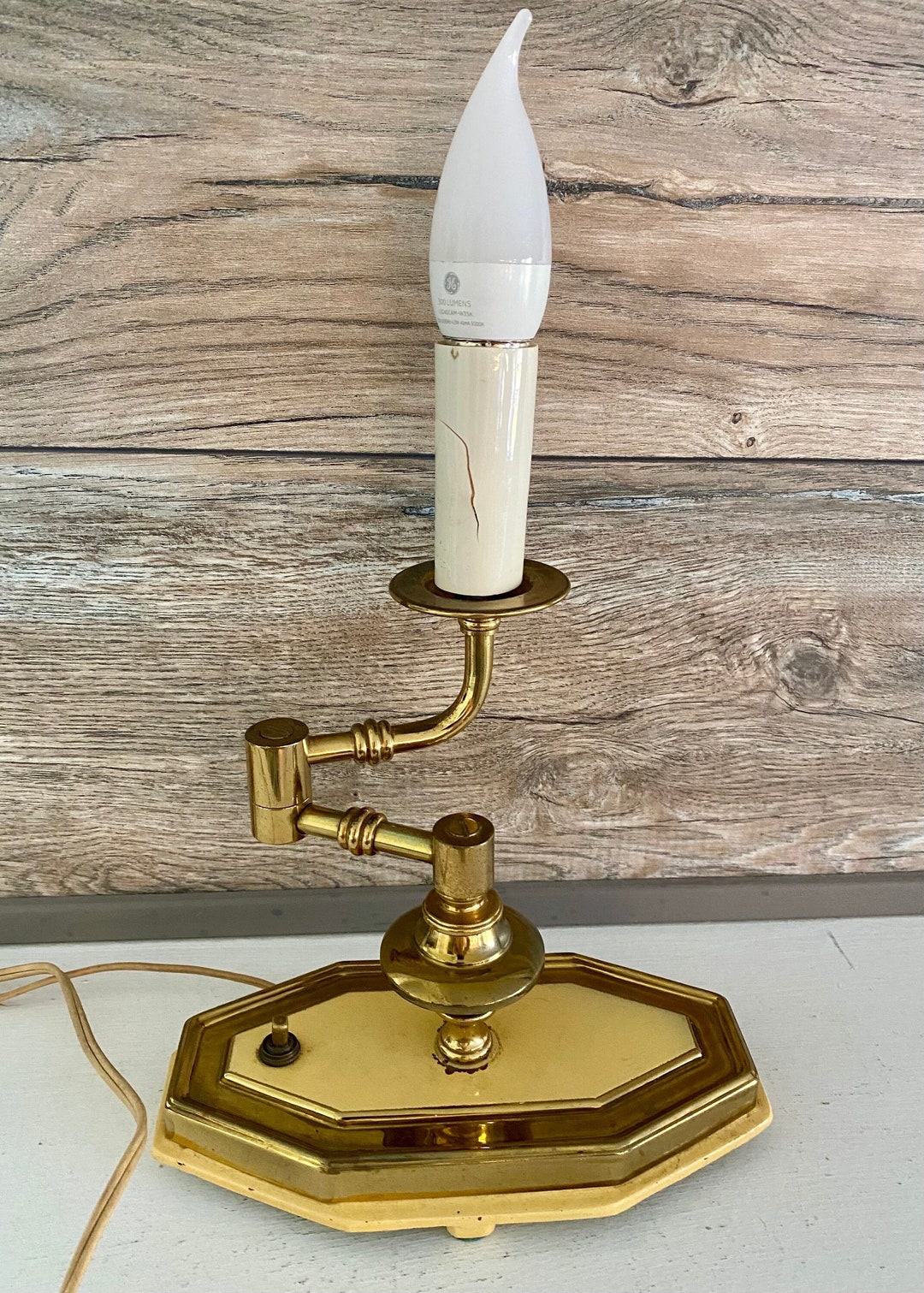 Art Deco Solid Brass Swivel Night Light - Adjustable Table Lamp - Etsy
