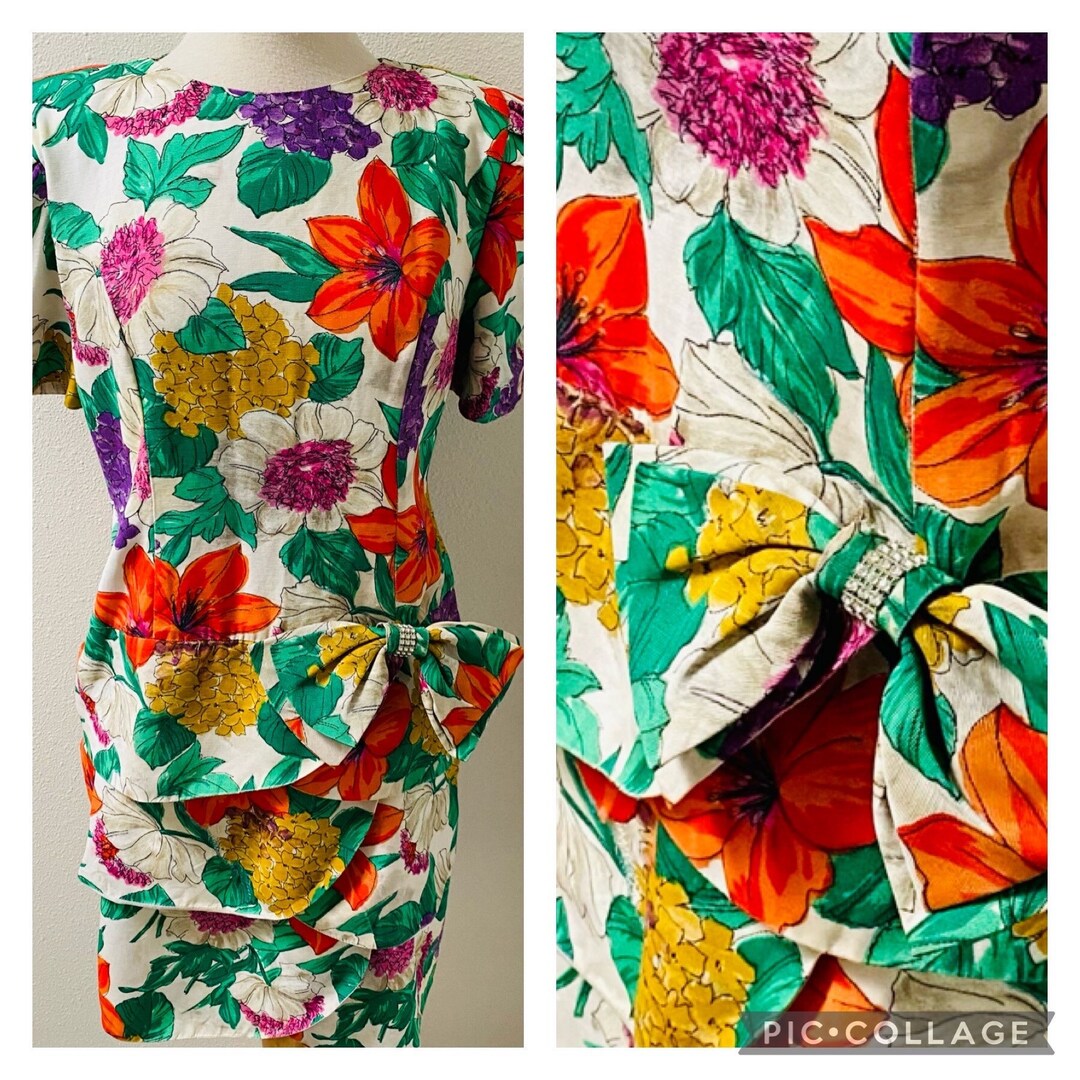 Bold Floral 'jessica Howard by Mitchell Rodbell' Layered Salsa Dress ...