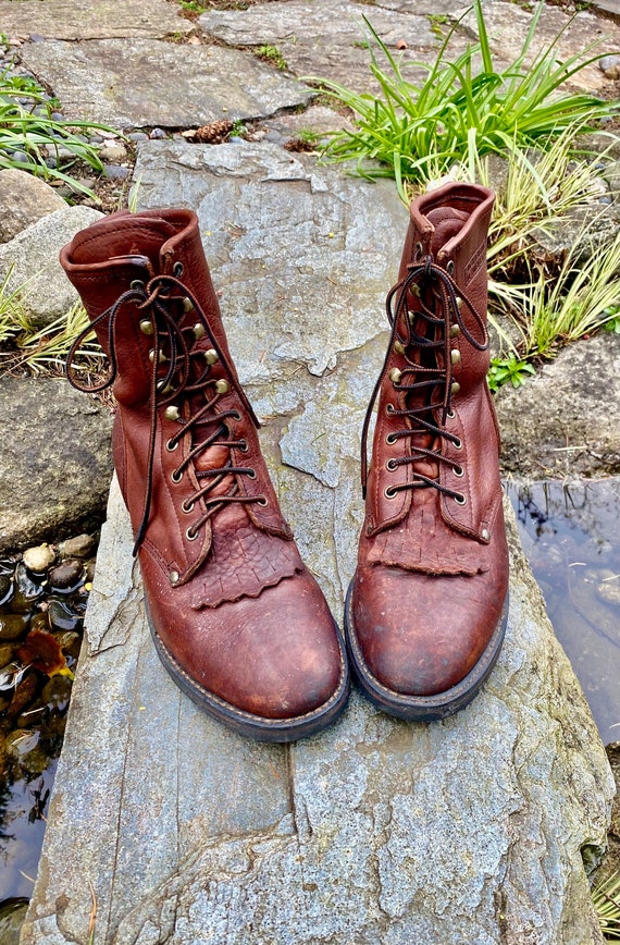 Brown Leather 'Justin Roper Style' High Ankle Packer … - Gem