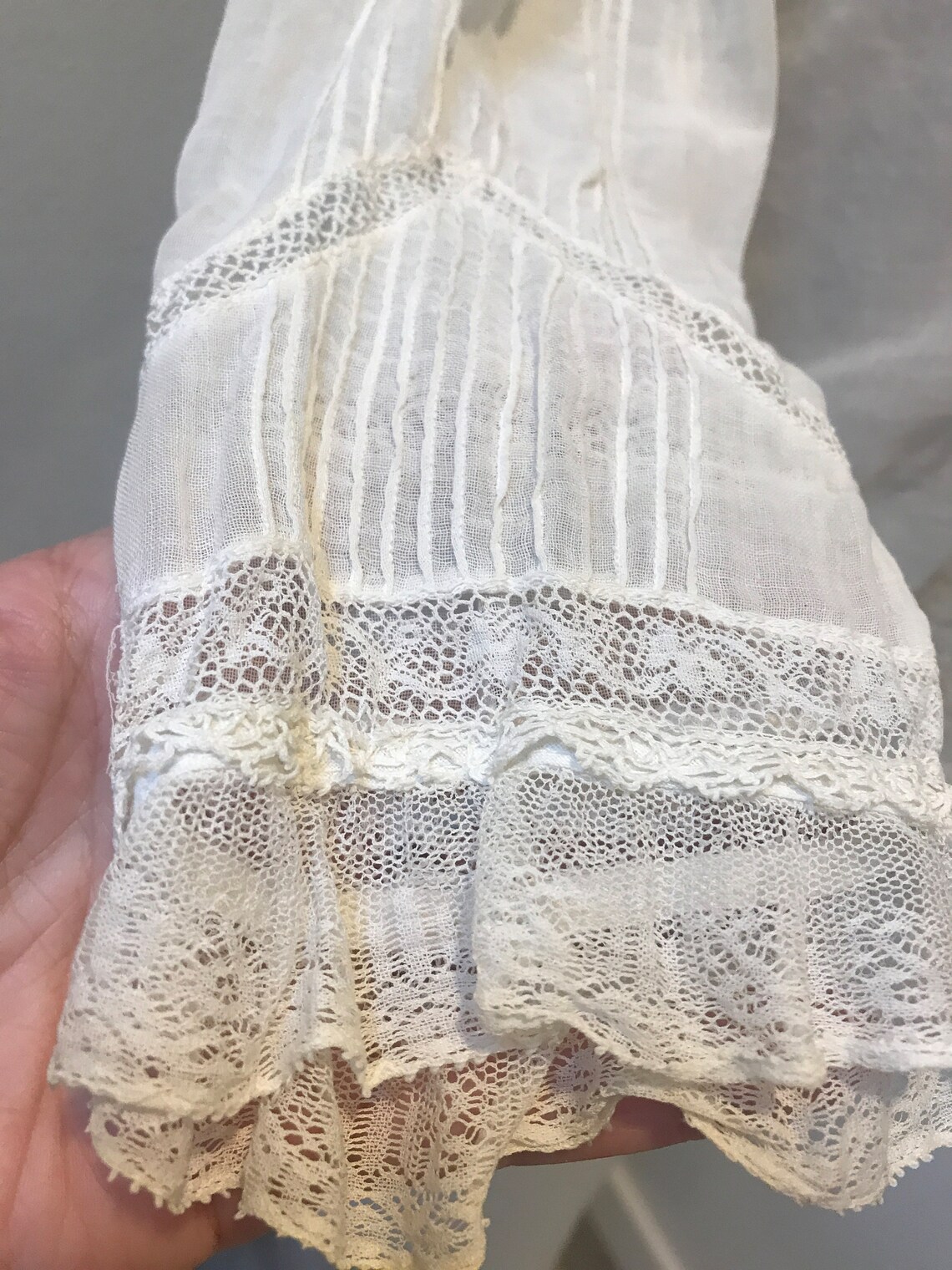 Vintage 1920's Handkerchief Linen Detailed Lace Blouse Women's Medium ...