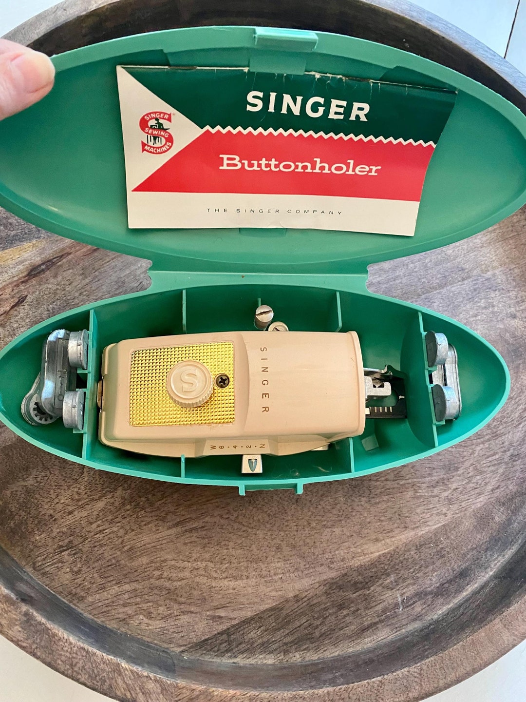 Vintage 1960's Singer Buttonholer Attachment Set Complete With Seafoam ...