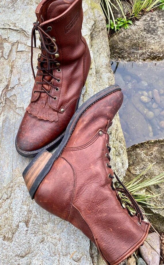 Brown Leather 'Justin Roper Style' High Ankle Packer … - Gem