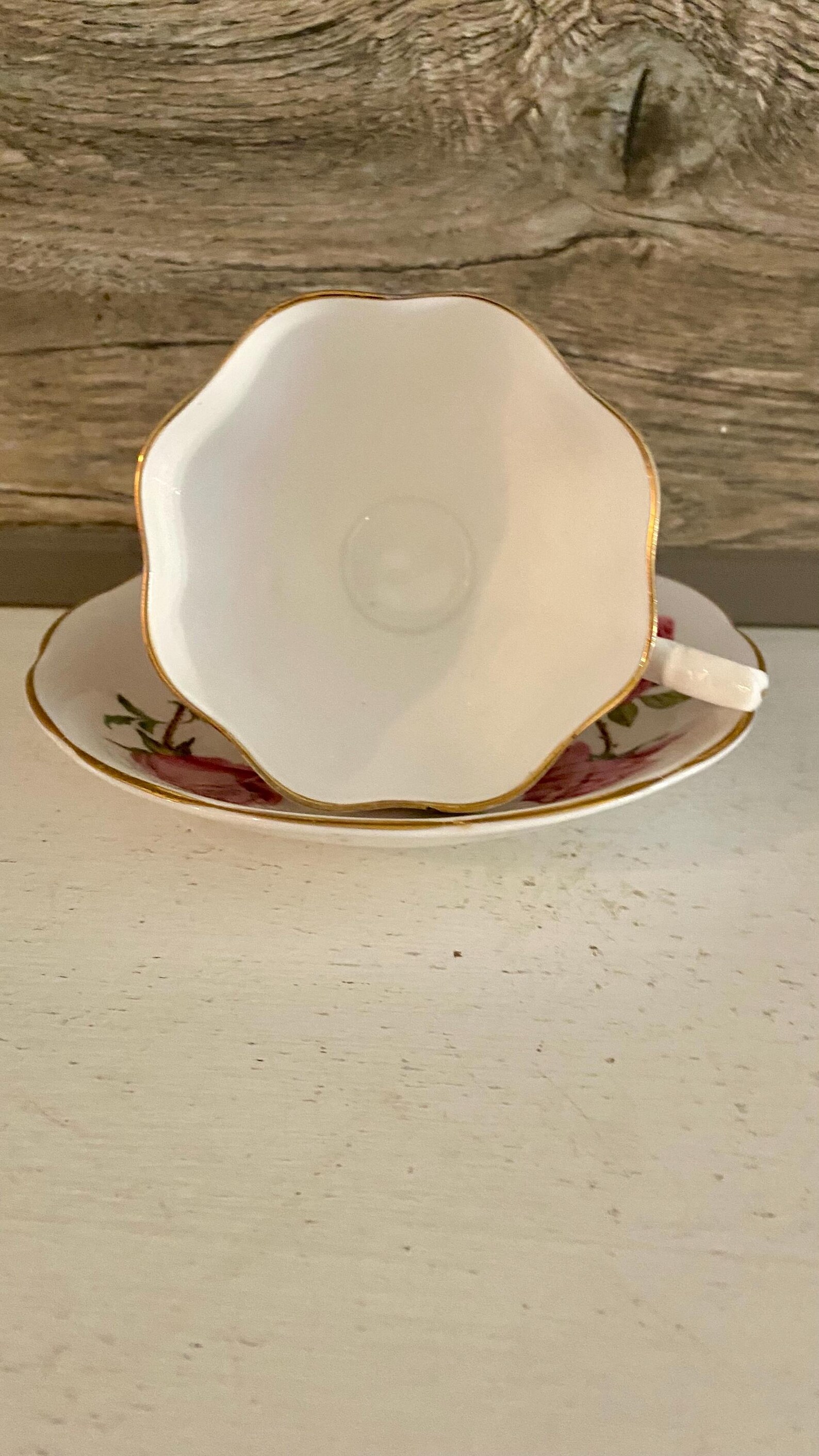 1950's 'queen's Fine Bone China Rose Pattern Cup and Saucer - Etsy