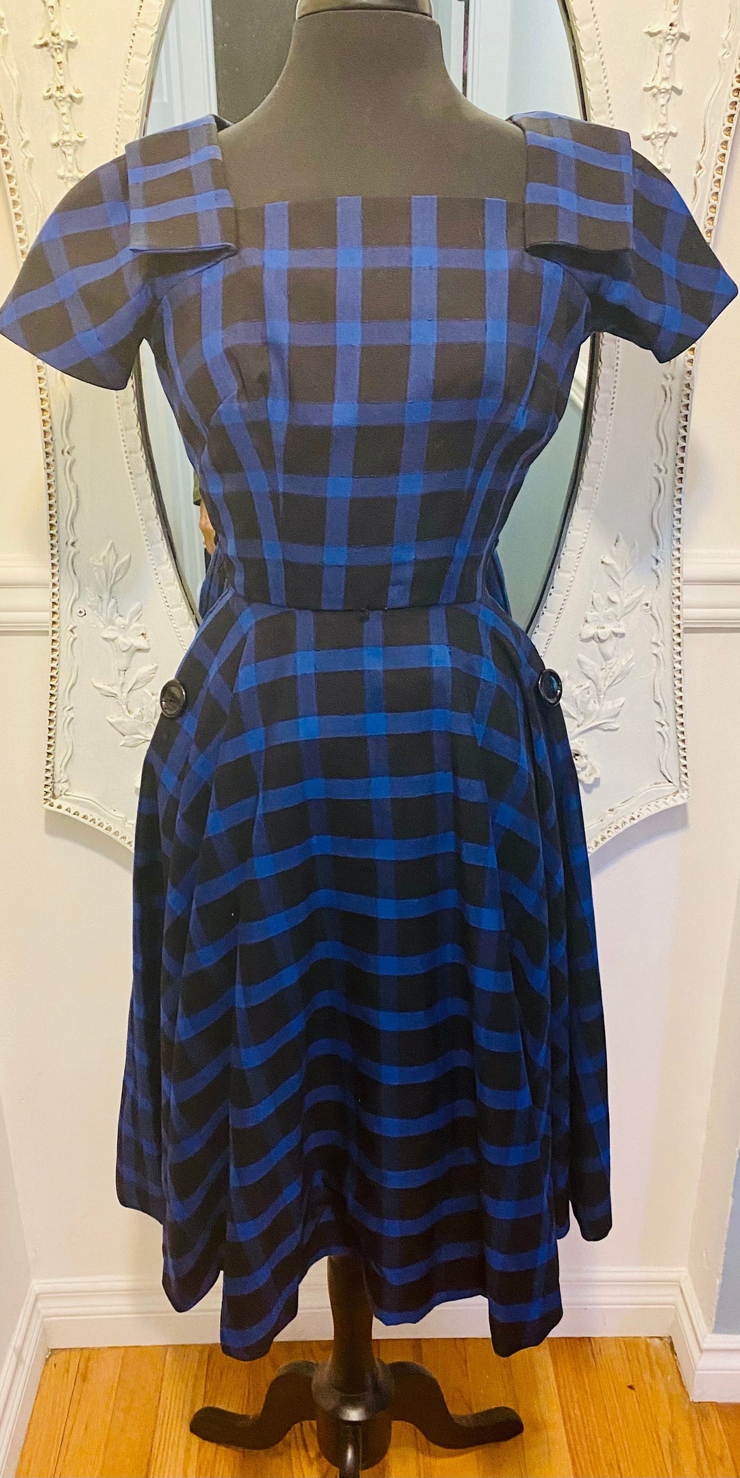 1950's 'pat Hartley' Original Black and Blue Swing - Etsy