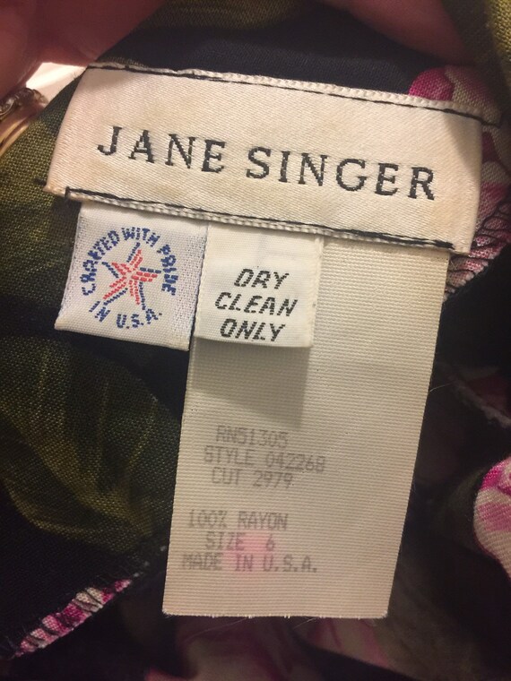 1970's Vintage 'Jane Singer' Hawaiian Floral Pattern … - Gem