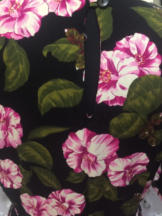 1970's Vintage 'Jane Singer' Hawaiian Floral Pattern … - Gem