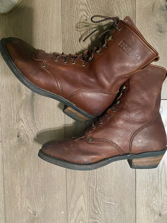 Brown Leather 'Justin Roper Style' High Ankle Packer … - Gem