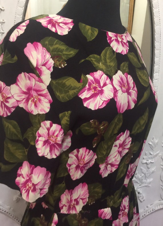 1970's Vintage 'Jane Singer' Hawaiian Floral Pattern … - Gem