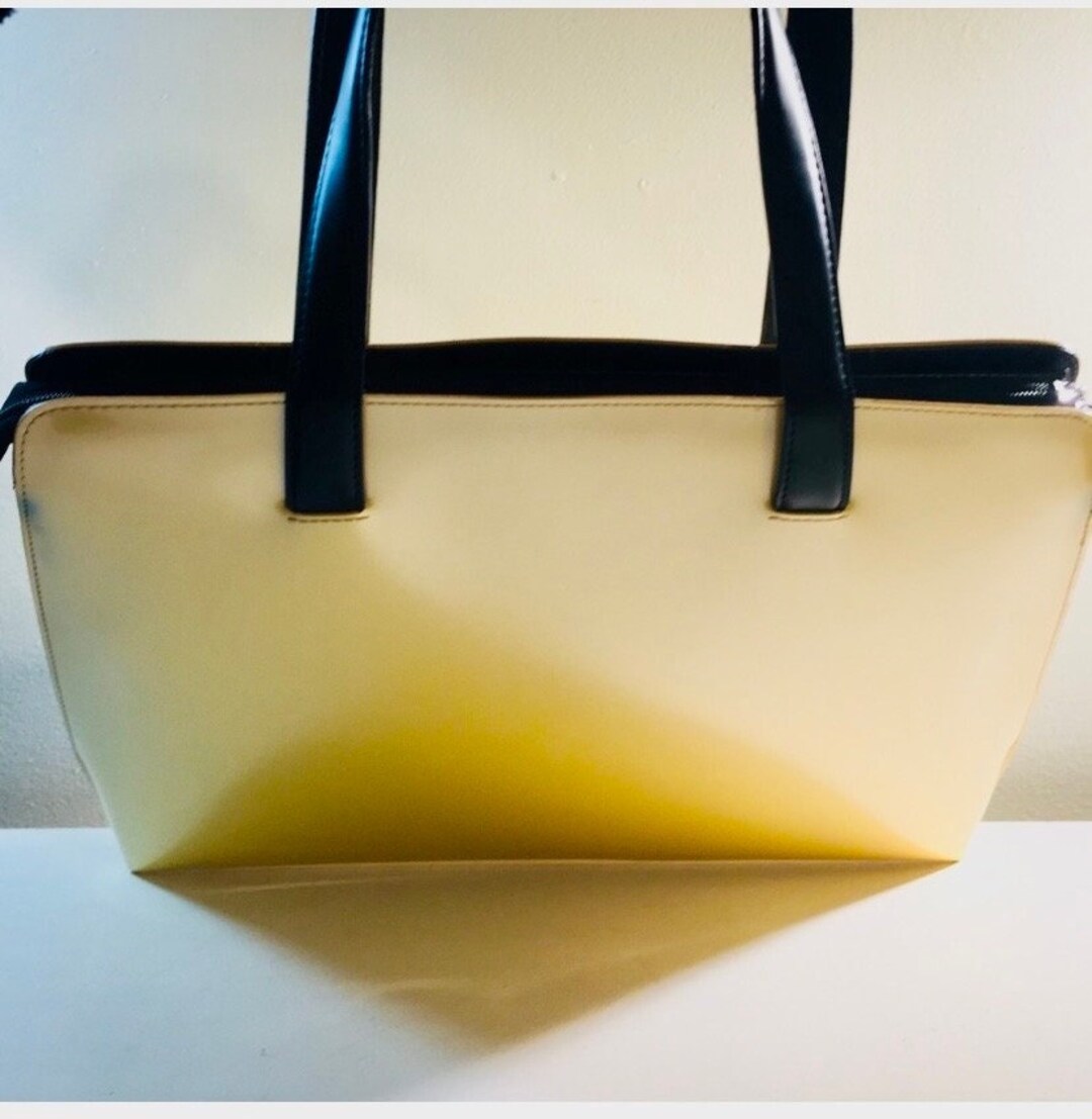 Beautiful 'beijo' Yellow & Black Patent Vinyl Large Tote Bag - Etsy