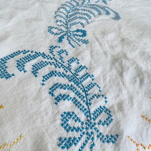 1050's Cross-stitch Hand Made Rectangular Shaped Tablecloth 48 X 63 - Etsy