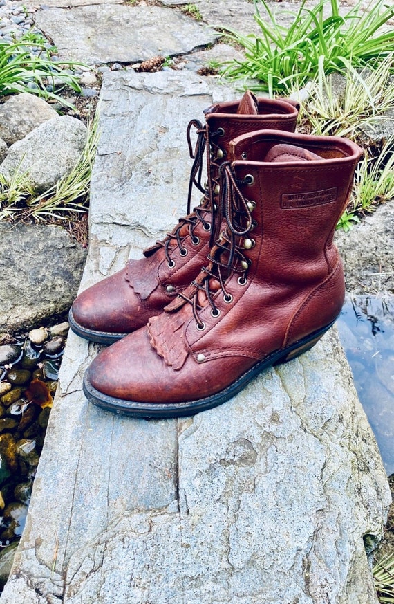 Brown Leather 'Justin Roper Style' High Ankle Packer … - Gem