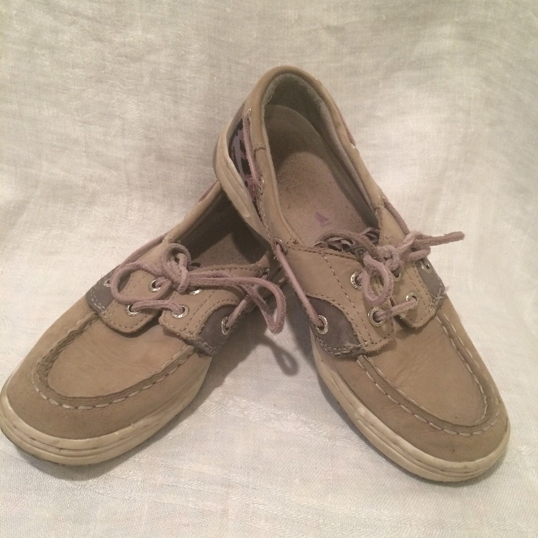Tan Sperry Top Siders Girl's Size 13.5 M - Etsy