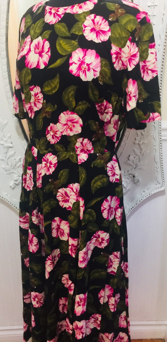 1970's Vintage 'Jane Singer' Hawaiian Floral Pattern … - Gem