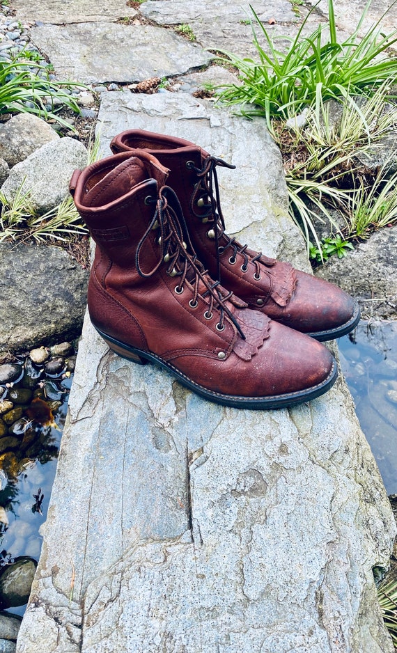 Brown Leather 'Justin Roper Style' High Ankle Packer … - Gem